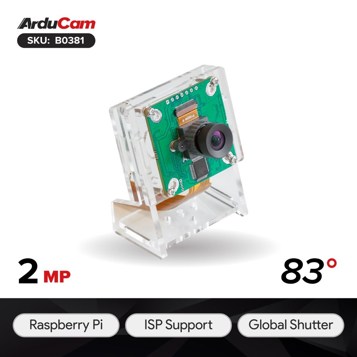 Arducam 2MP Global Shutter OV2311 Mono 鏡頭模組 Pivariety (NoIR), w/ RPi ...